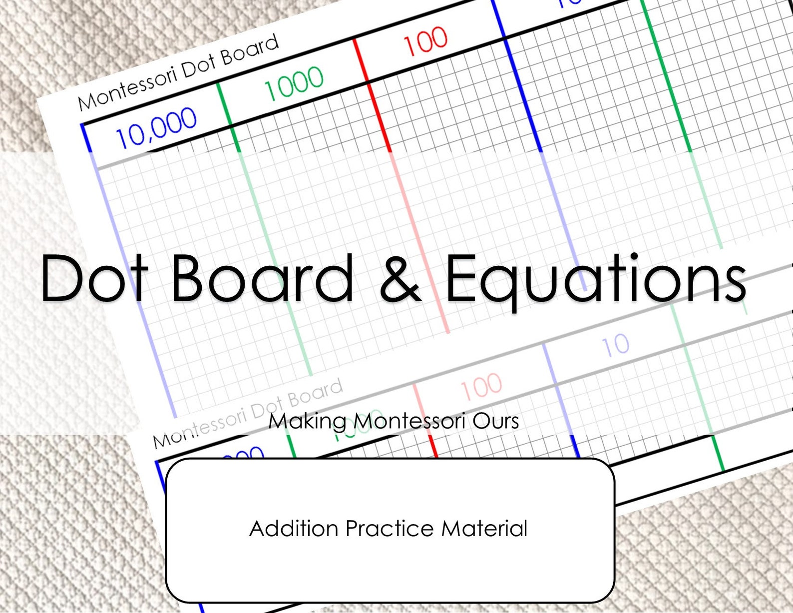 Montessori Dot Board Package PDF /advanced Addition Practice Board - Etsy