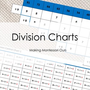 Montessori, Division Fact Memorization Materials PDF - Etsy