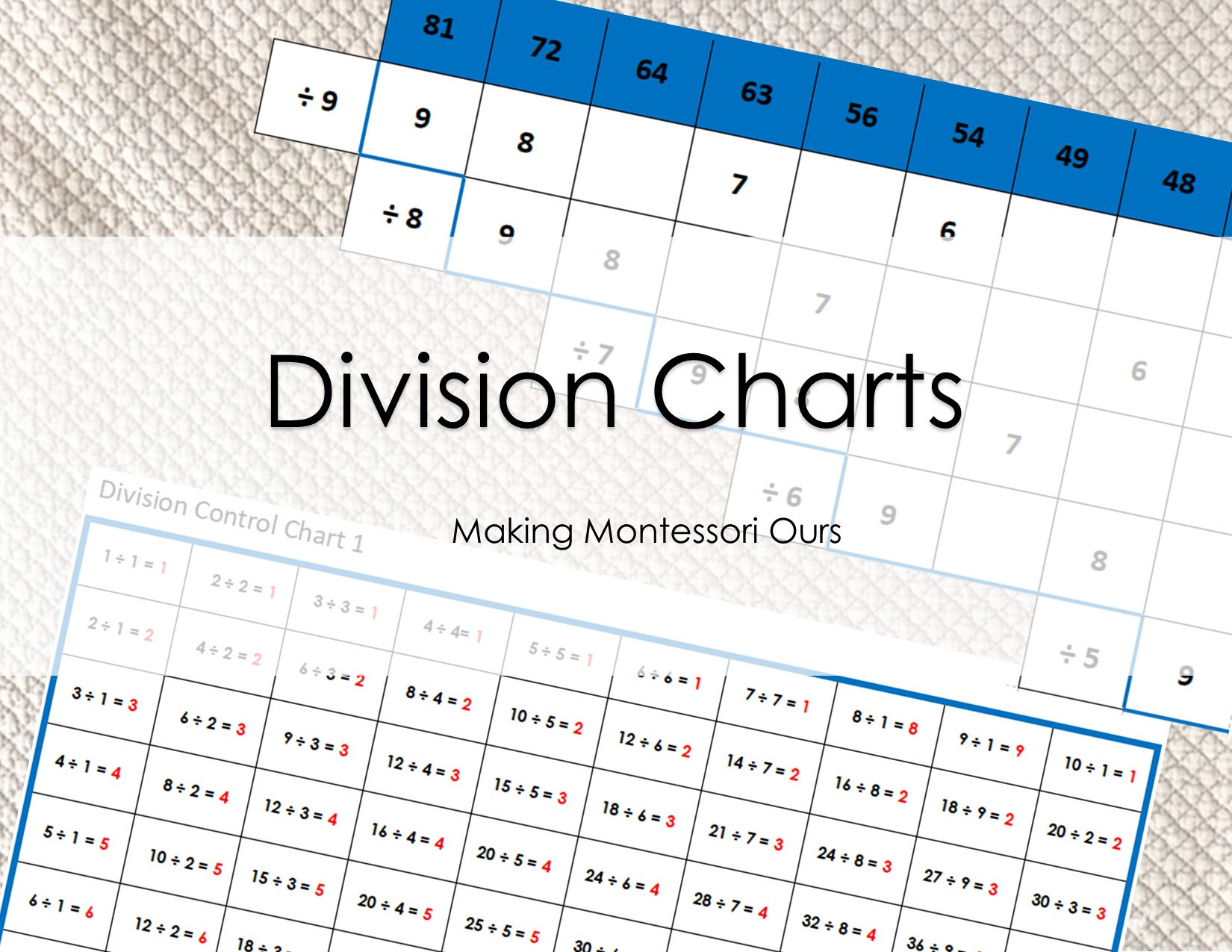 Montessori, Division Fact Memorization Materials PDF - Etsy