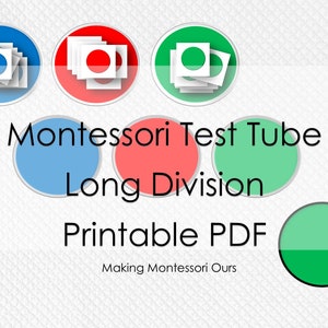 Montessori Test Tube Division Package, Long Division PDF , Test Tube ...