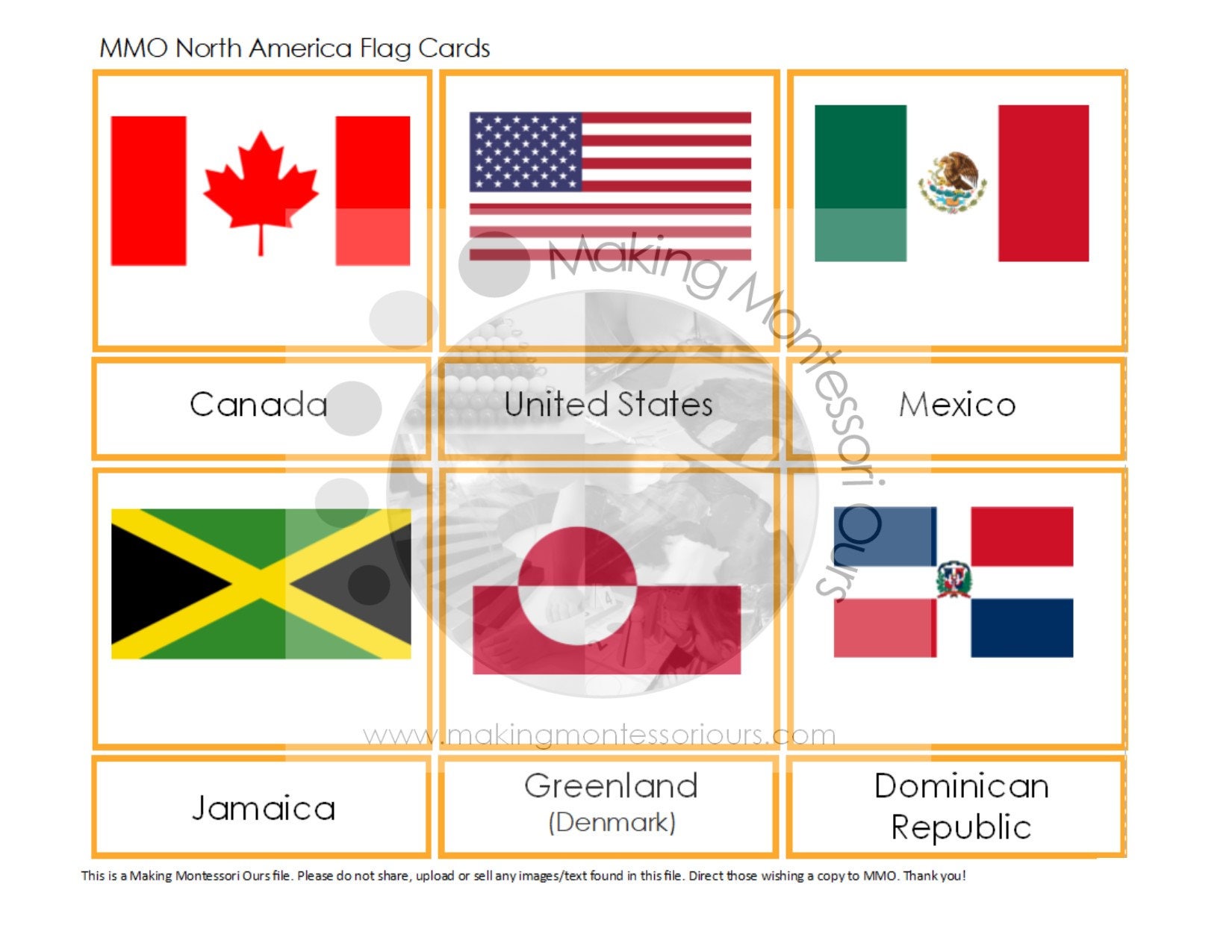 Montessori NORTH AMERICA Geography Continent Collection *PDF - Etsy