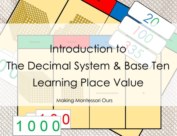Montessori Introduction to the Decimal System & Base Ten - Etsy