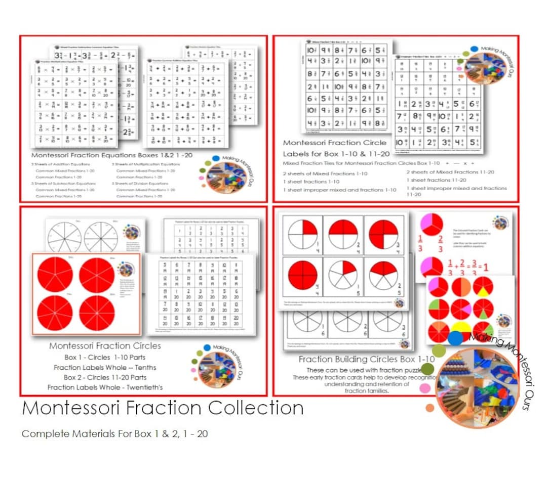 Montessori Complete Fraction Learning Package PDF/ Early Fractions ...