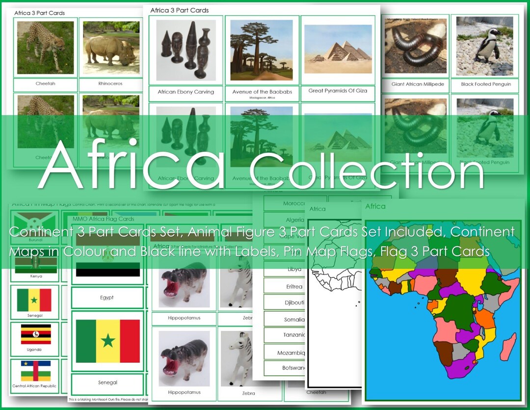 Montessori AFRICA Continent Learning Package PDF /school License - Etsy
