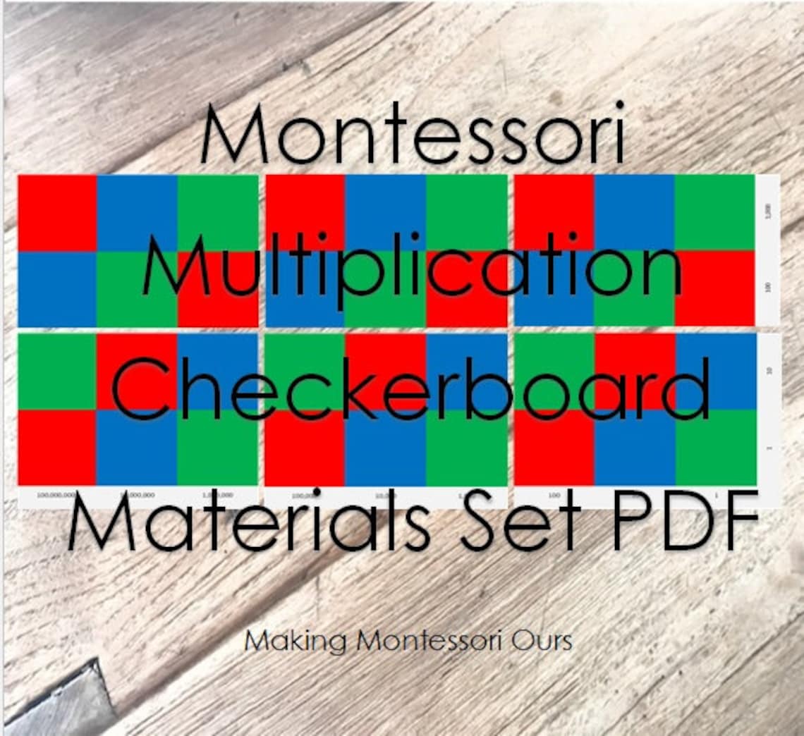 Montessori Multiplication Checkerboard Tiles Beads and - Etsy Canada