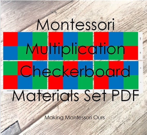 Montessori Multiplication Checkerboard Tiles Beads and - Etsy Canada