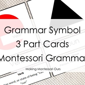 Montessori Grammar Symbol 3 Part Cards & Definitions PDF - Etsy Canada
