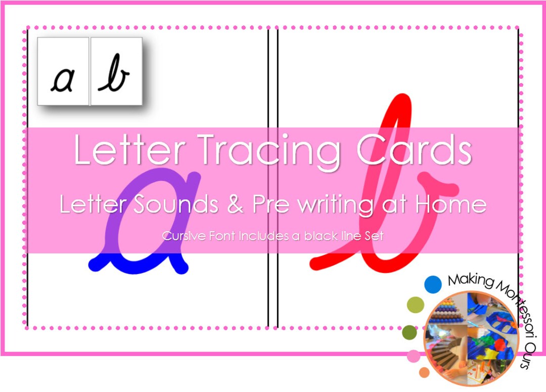 Montessori Cursive Sandpaper Letter Tracing Cards PDF, Early Letter ...