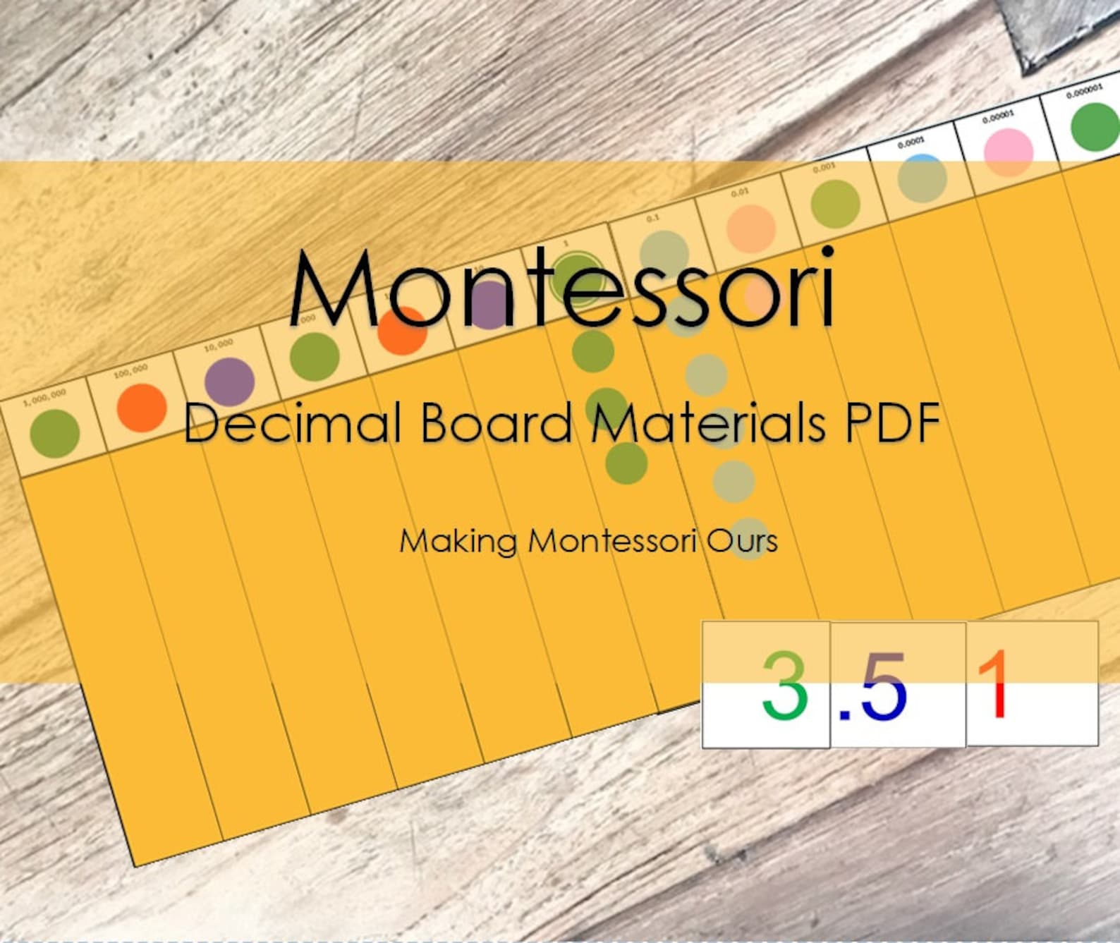 Montessori Decimal Board Package PDF - Etsy Canada