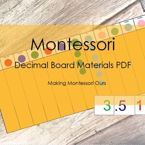 Montessori Decimal Board Package PDF, Learning Decimals - Etsy Canada