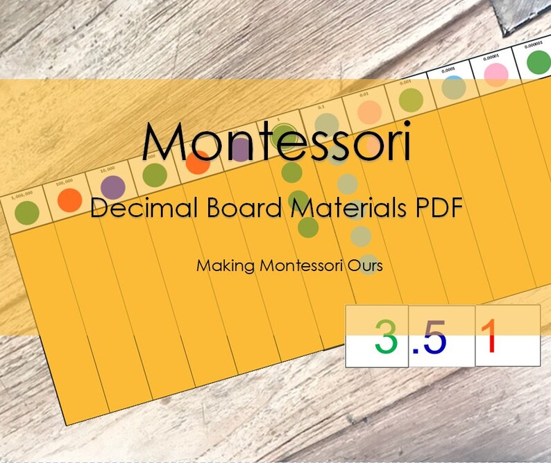Montessori Decimal Board Package PDF - Etsy Canada
