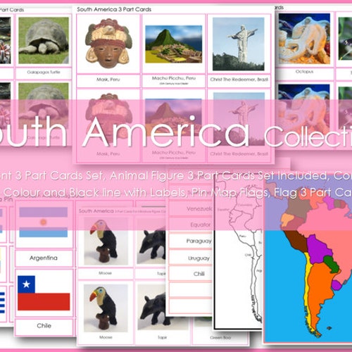 Montessori SOUTH AMERICA Continent Collection - Etsy