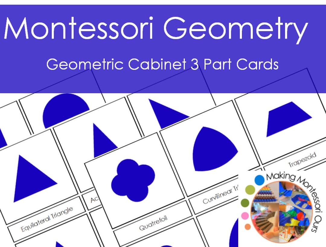 Montessori Geometric Cabinet 3 Part Cards PDF, Learn to Identify and ...