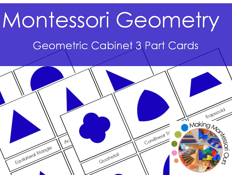Montessori Geometric Cabinet 3 Part Cards PDF, Learn to Identify and ...