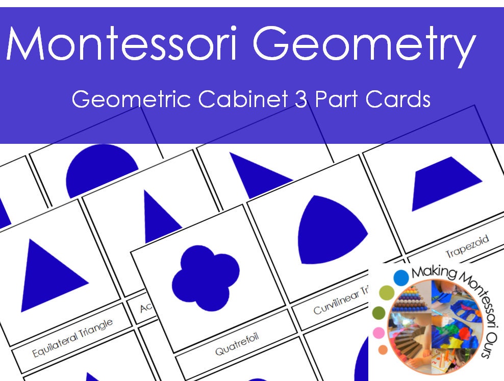 Montessori Geometric Cabinet 3 Part Cards PDF, Learn to Identify and ...