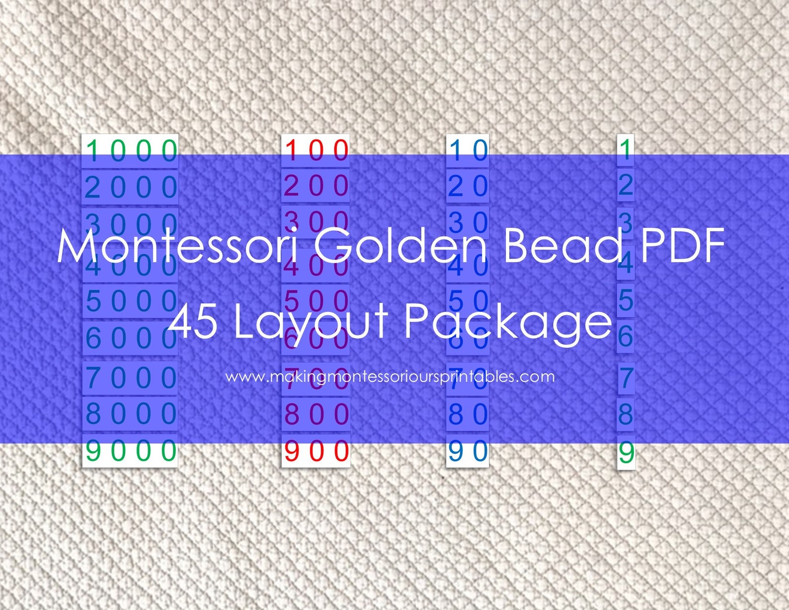 Montessori 45 Layout PDF/ Early Math/ Montessori Place Value - Etsy