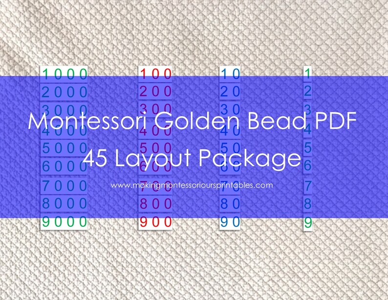 Montessori 45 Layout PDF/ Early Math/ Montessori Place Value - Etsy