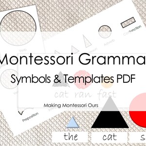 Montessori Grammar Support Materials Package PDF, Learning Grammar ...