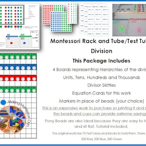 Montessori Test Tube Division Package, Long Division PDF , Test Tube ...