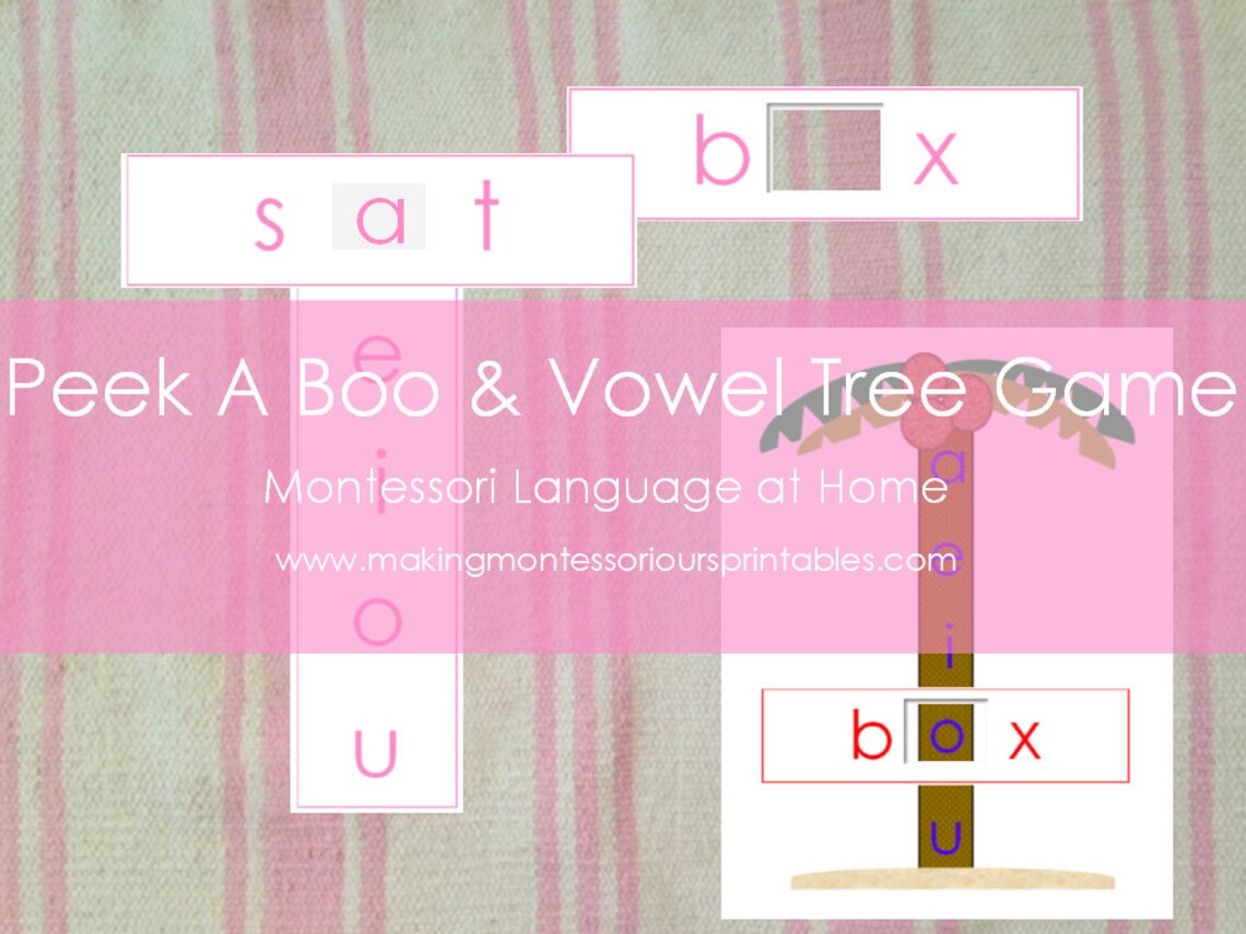 Montessori Inspired Peek A Boo Short Vowel & Vowel Tree Game /early ...