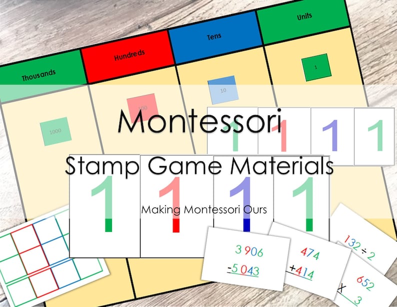Montessori Stamp Game Materials PDF - Etsy