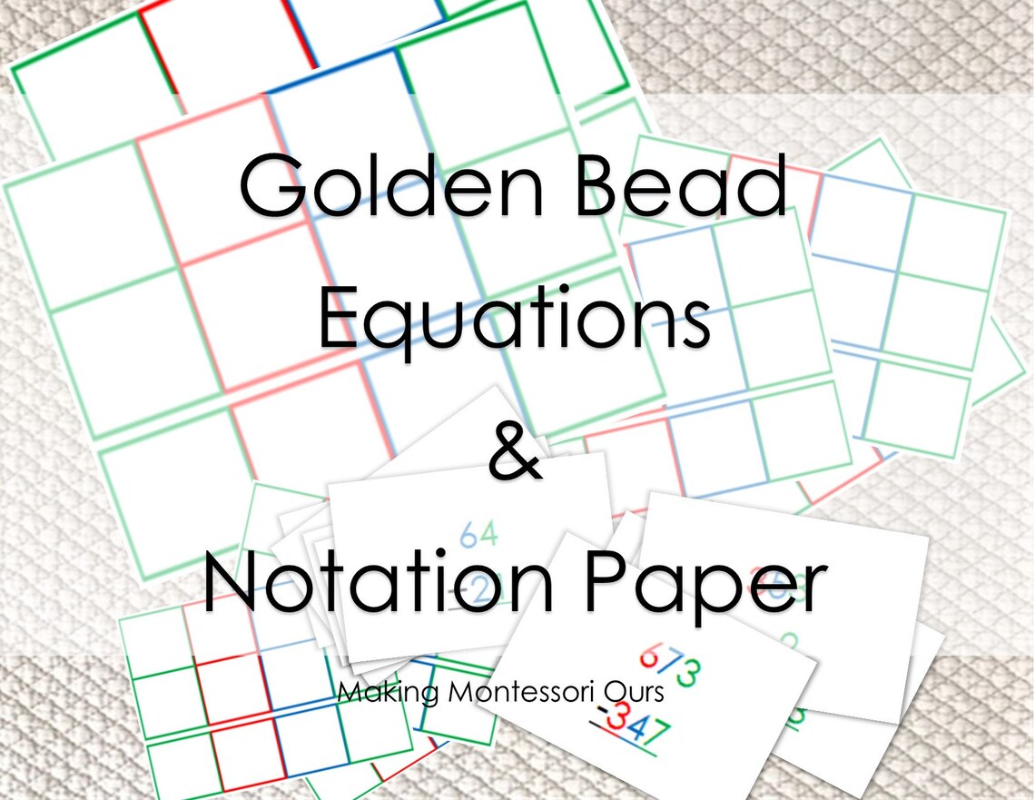 Montessori Golden Beads and Materials Printable PDF Package - Etsy Canada