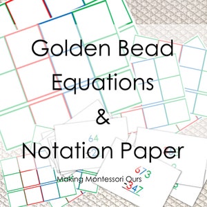 Montessori Golden Beads and Materials Printable PDF Package, Early Math ...