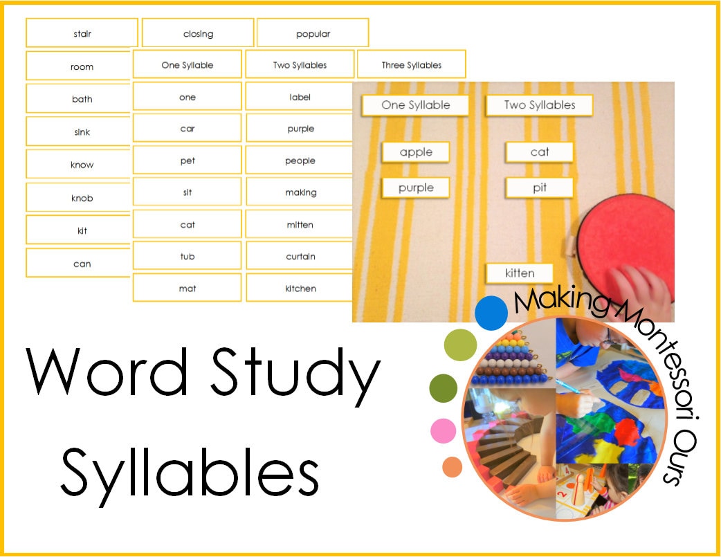 Montessori Word Study, Syllables, PDF - Etsy