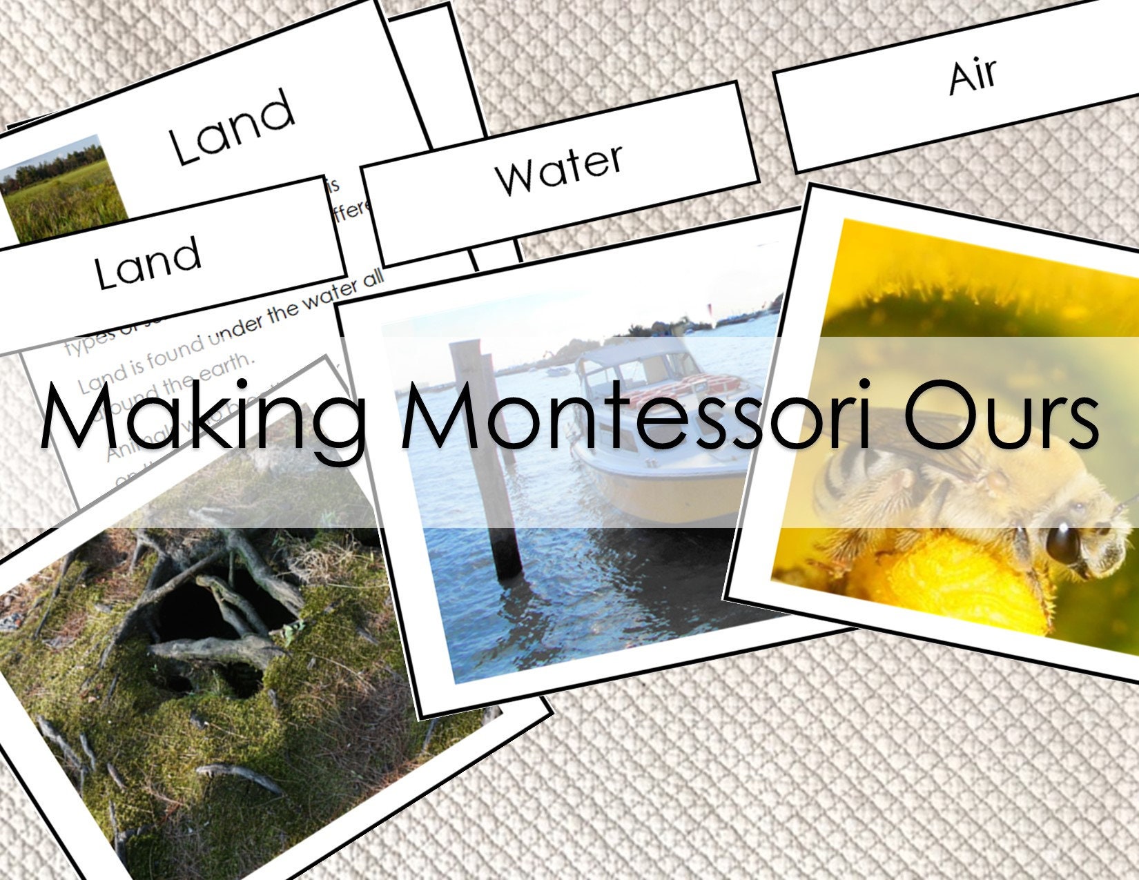 Montessori Land Water and Air 3 Part Cards & Definitions and Sorting ...