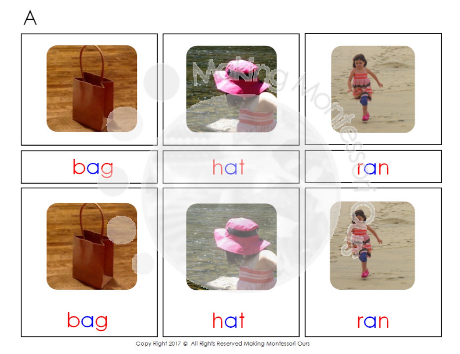 Montessori CVC Phonetic 3 Part Cards: Early Reading - Etsy