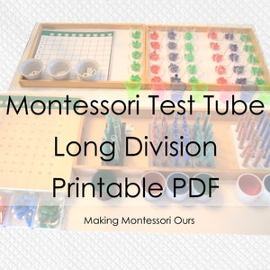 Montessori Test Tube Division Package, Long Division PDF , Test Tube ...