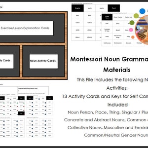 Montessori Grammar Box, Noun Materials PDF - Etsy