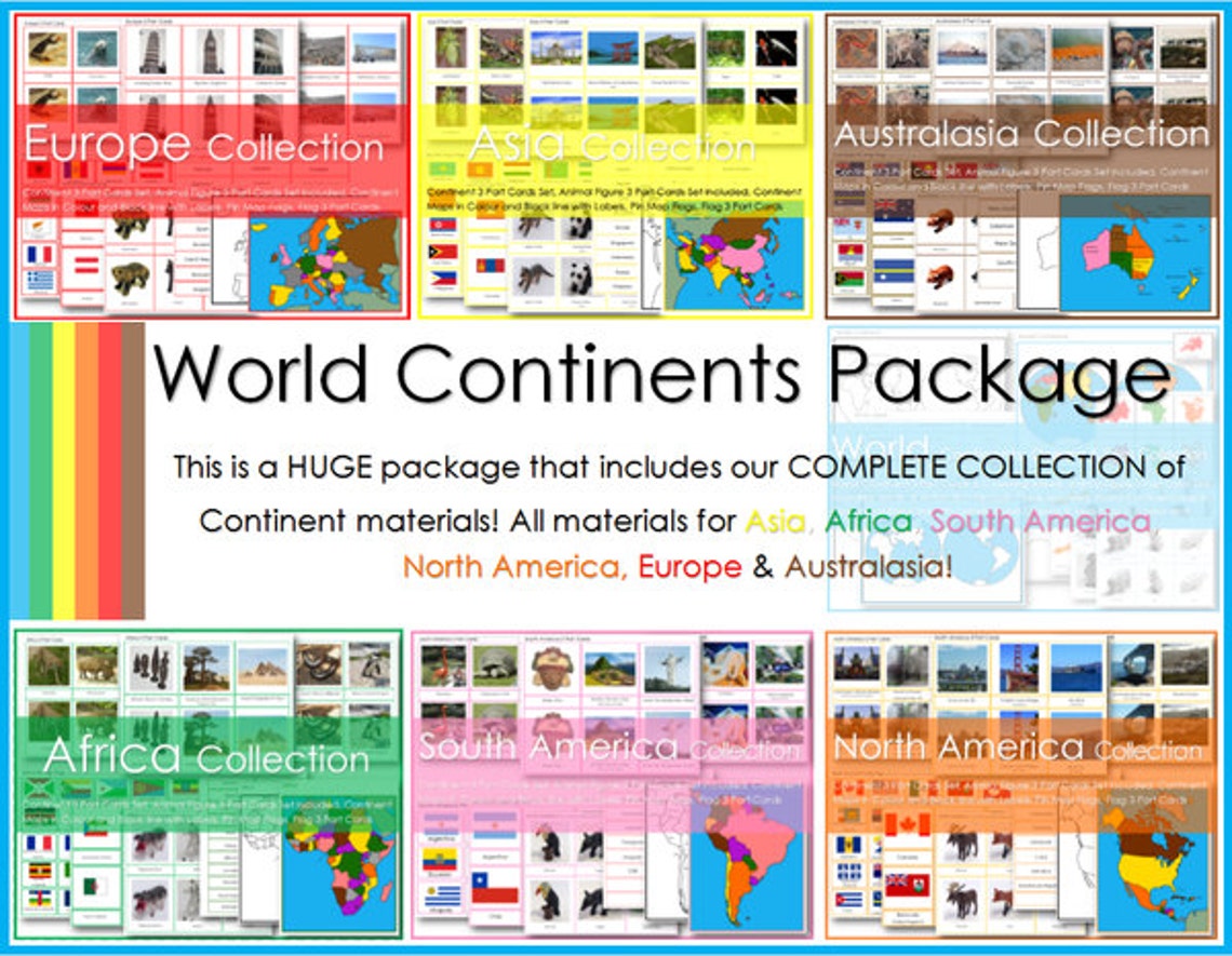 Montessori Complete Continent Study Package - Etsy Canada