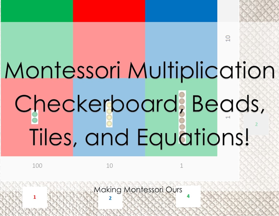 Montessori Multiplication Checkerboard Tiles Beads and - Etsy Canada