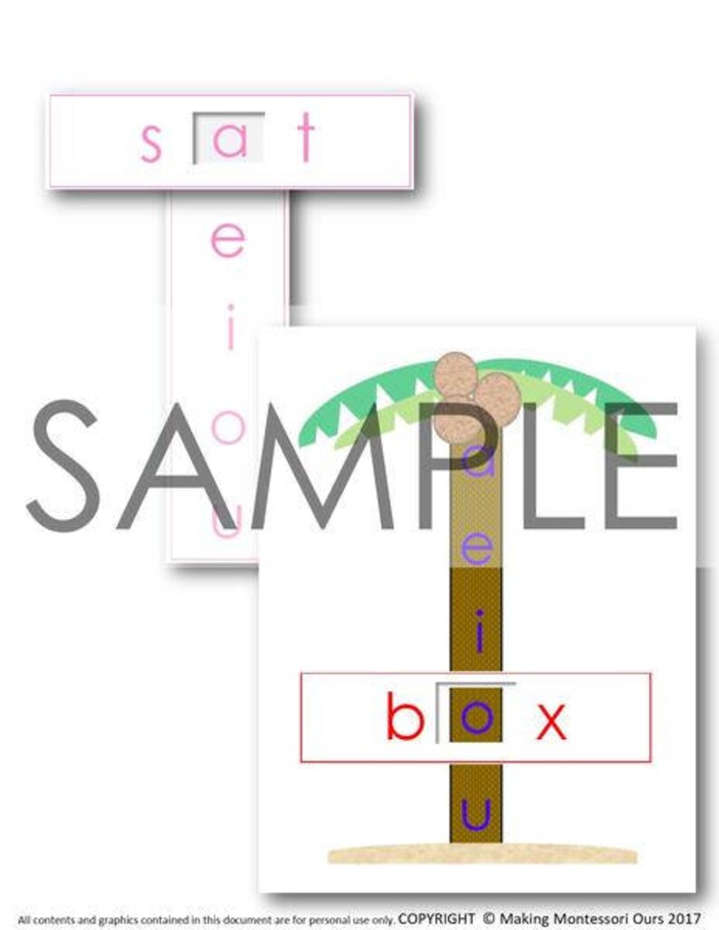 Montessori Inspired Peek A Boo Short Vowel & Vowel Tree Game /early ...
