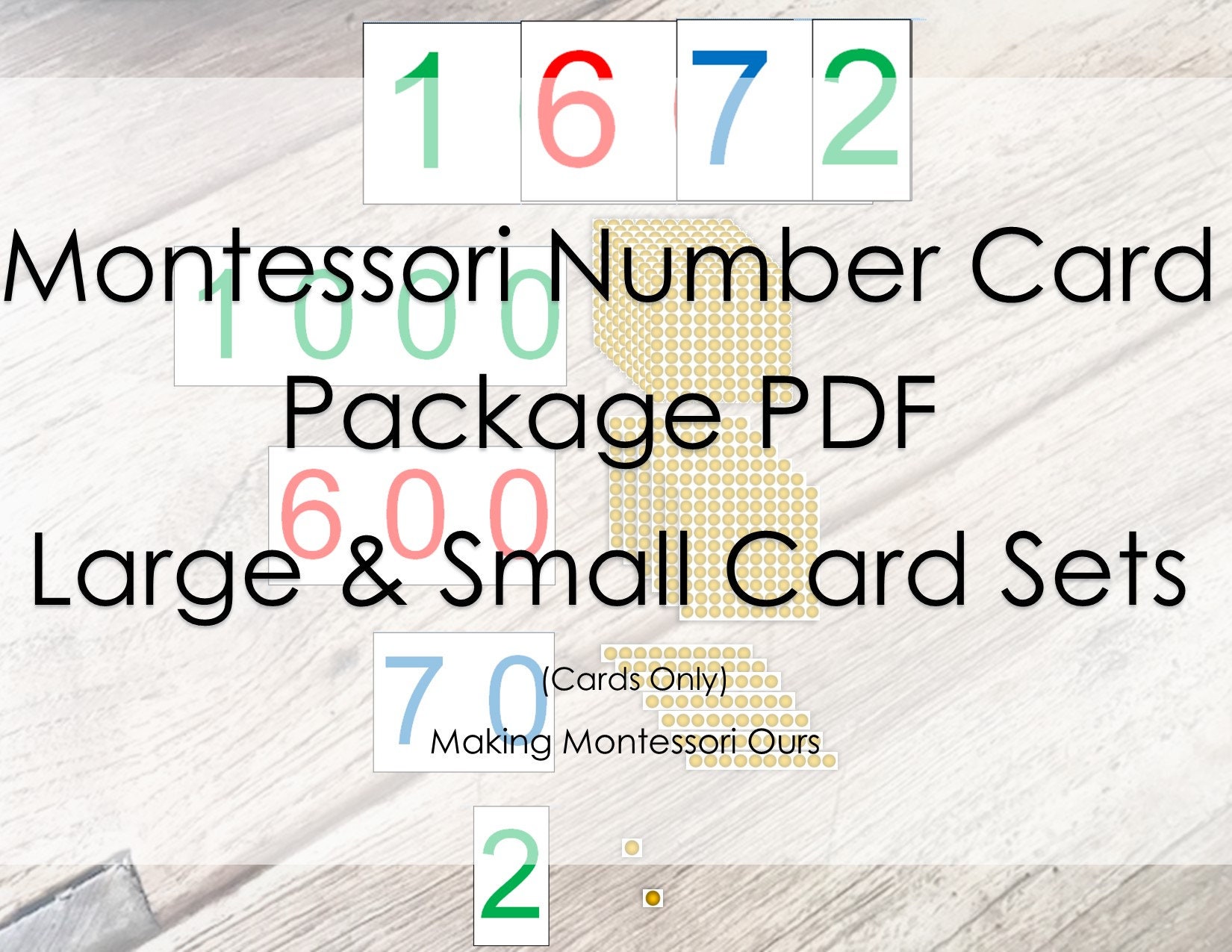 Montessori Large and Small Number Card Package PDF, Place Value and ...