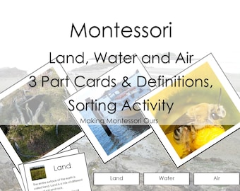 Land/air/water Montessori Sorting Cards - Etsy