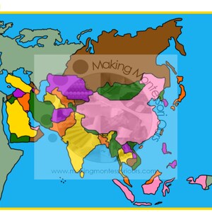 Montessori ASIA Geography Continent Learning Package *PDF - Etsy