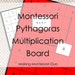 Montessori Pythagoras Multiplication Board Package PDF - Etsy Canada