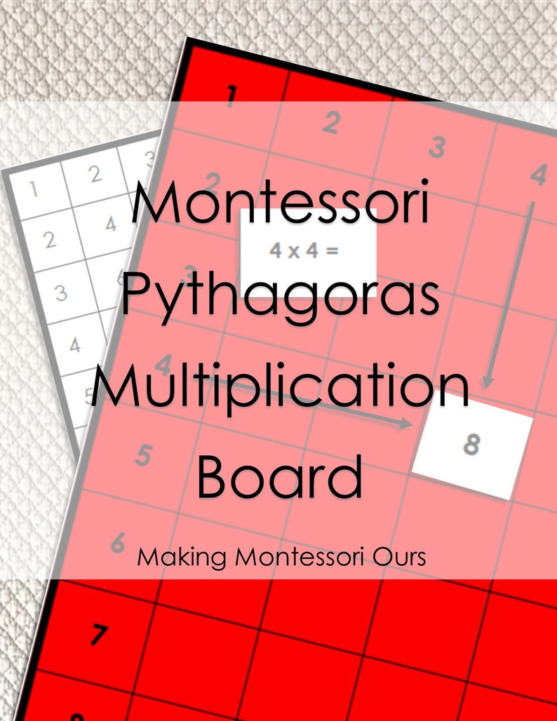 Montessori Pythagoras Multiplication Board Package PDF - Etsy Canada