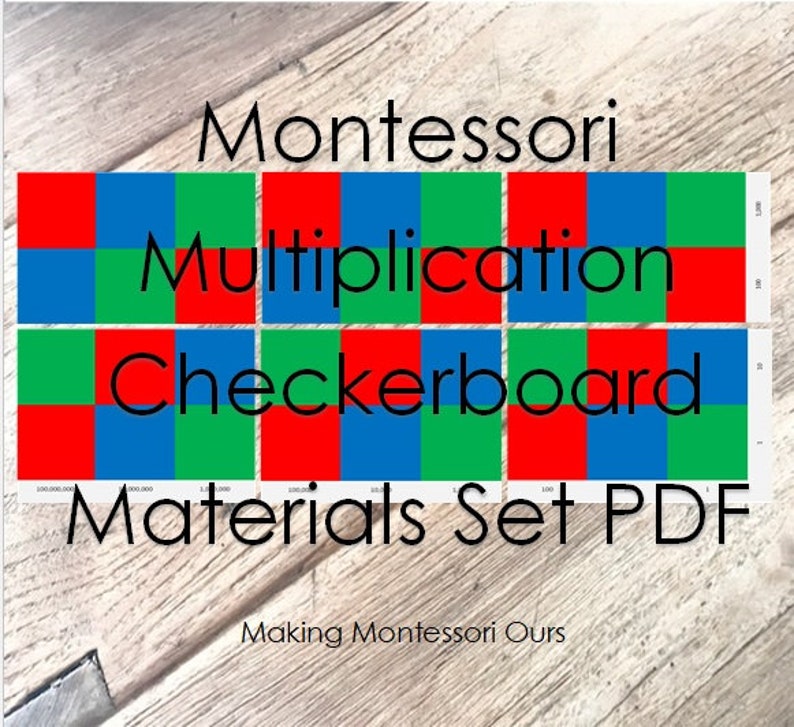 Montessori Multiplication Checkerboard, Tiles, Beads, and Equations PDF ...