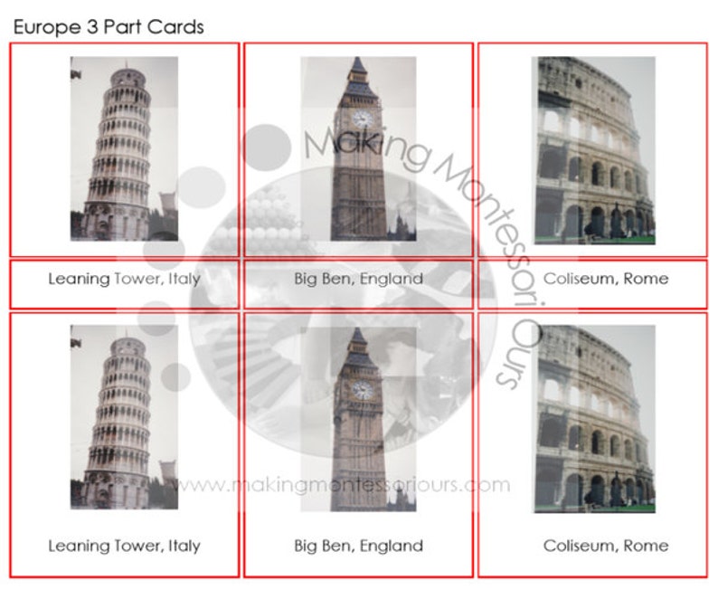 Montessori EUROPE Geography Continent Collection - Etsy