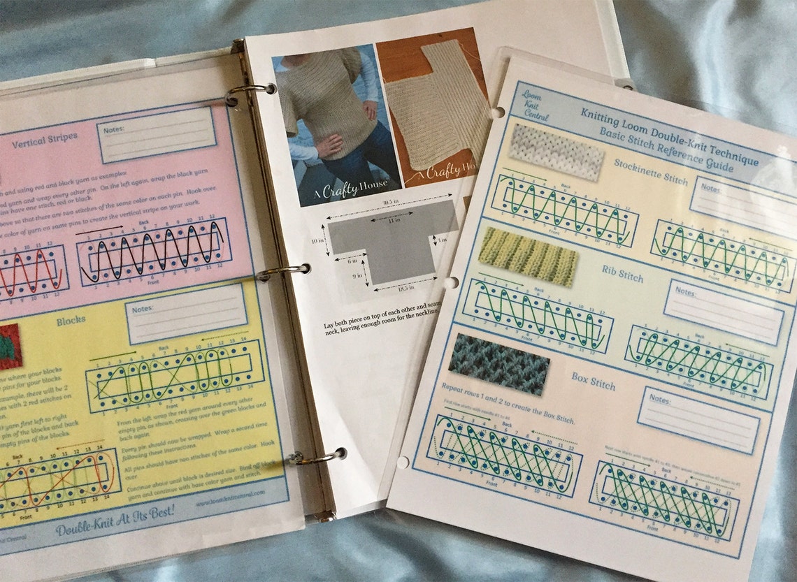 Basic Loom Knit Stitch Reference Guide - Etsy