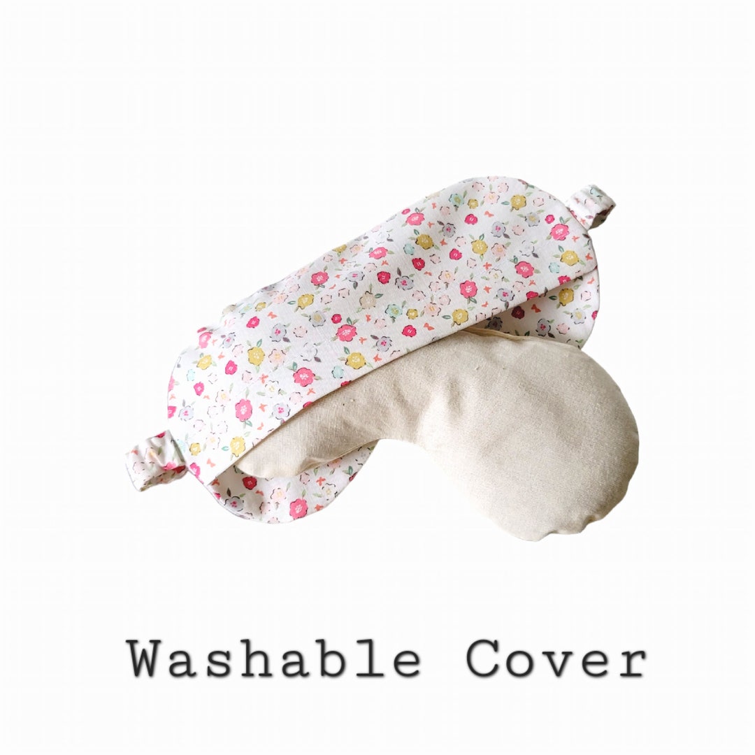 Weighted Flax Seed Eye Mask With Machine Washable Cover and Essential Oils, Lavender Eye Pillow ...