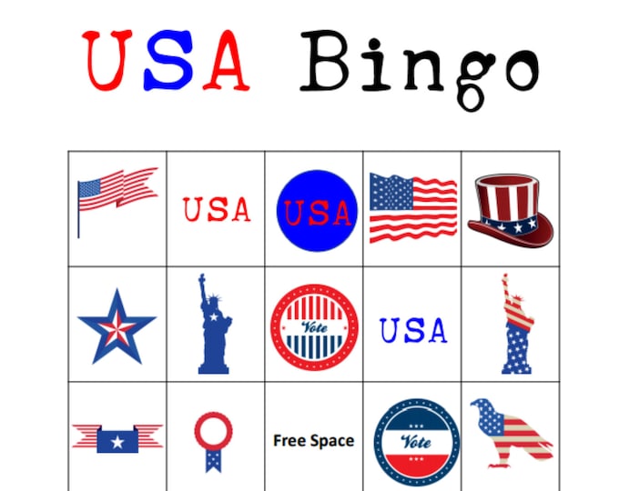 USA Bingo Game - Etsy