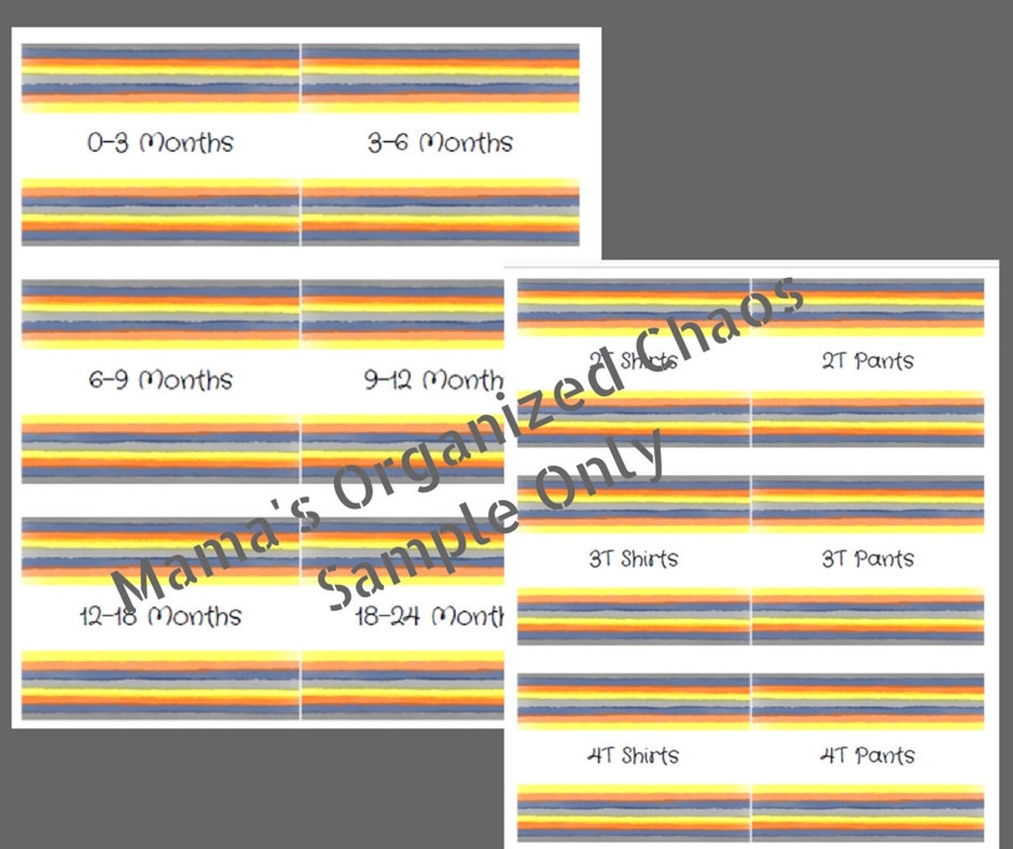 Clothing Bin Labels Baby & Toddler Printable (dark Blue) - Etsy