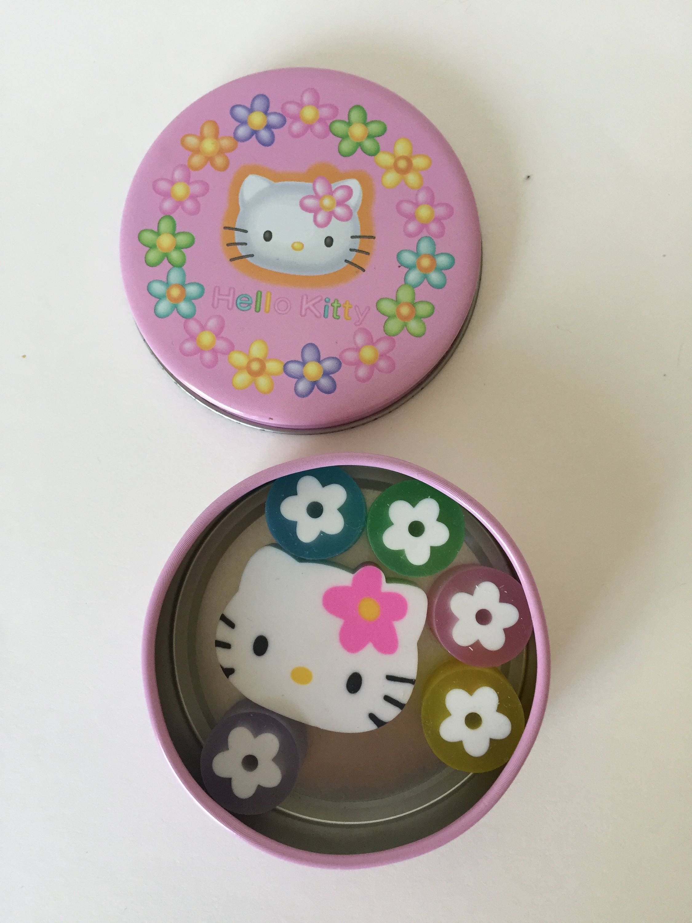 SANRIO- HELLO KITTY Tin & Erasers Set - Etsy
