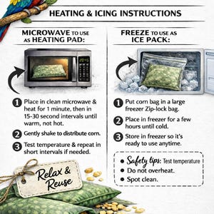 Large Corn Heating Pad – Microwavable Hot Cold Pack for Pain Relief ...