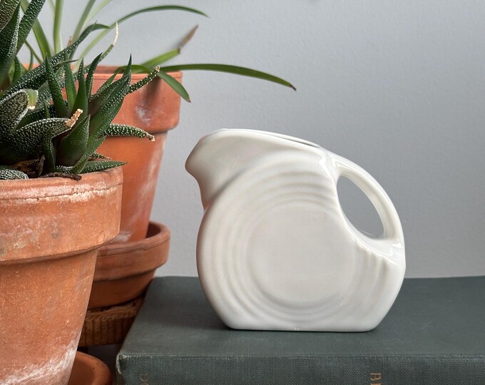 Fiestaware White Mini Disc Pitcher, Miniature White Fiestaware Pitcher ...