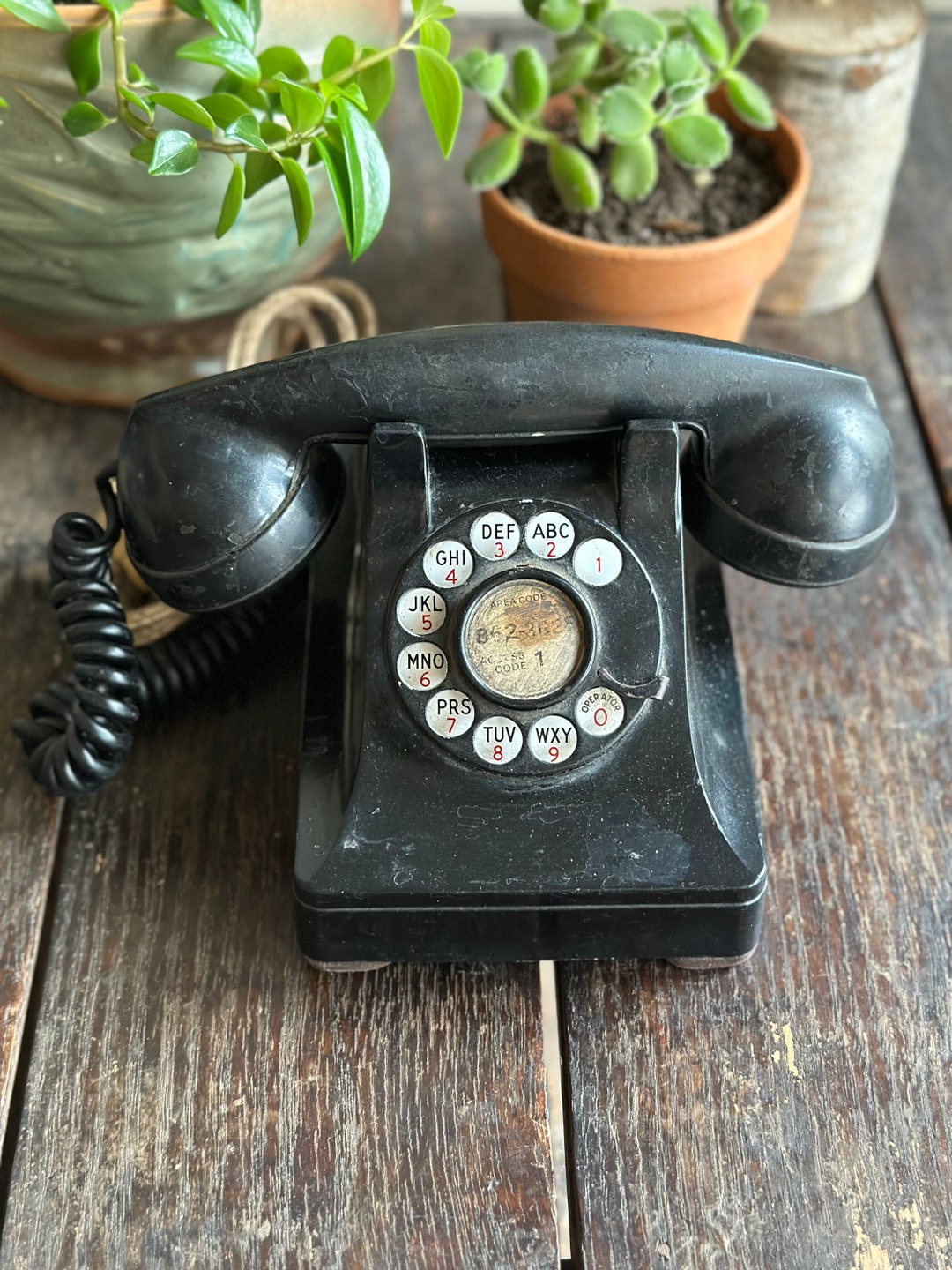 Vintage Black Rotary Dial Phone Vintage Black Phone With - Etsy